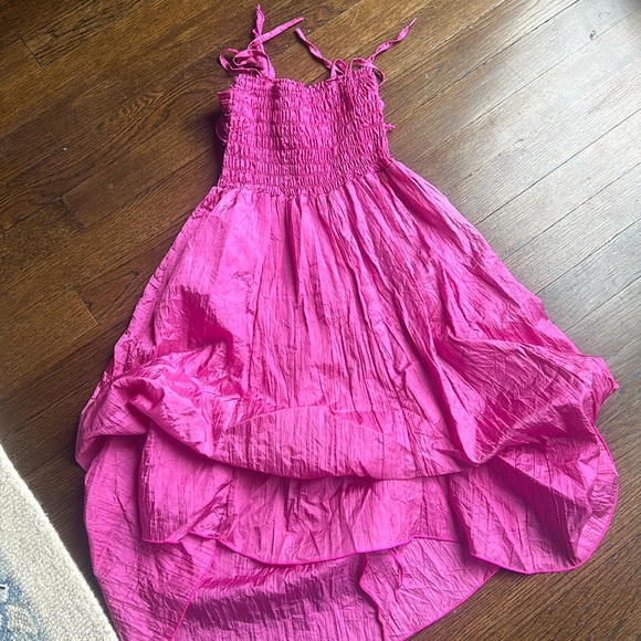 Dresses | Hot Pink Bustle Dress | Poshmark